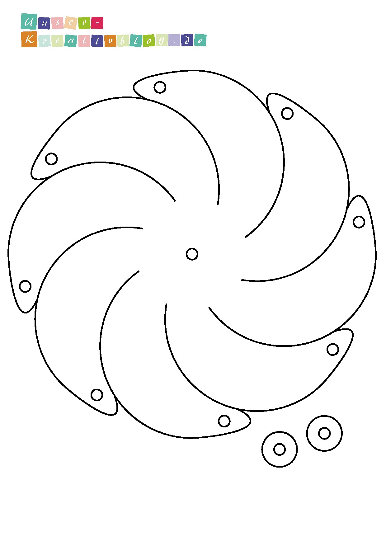 Bastelvorlage zum Windrad basteln | Unser Kreativblog